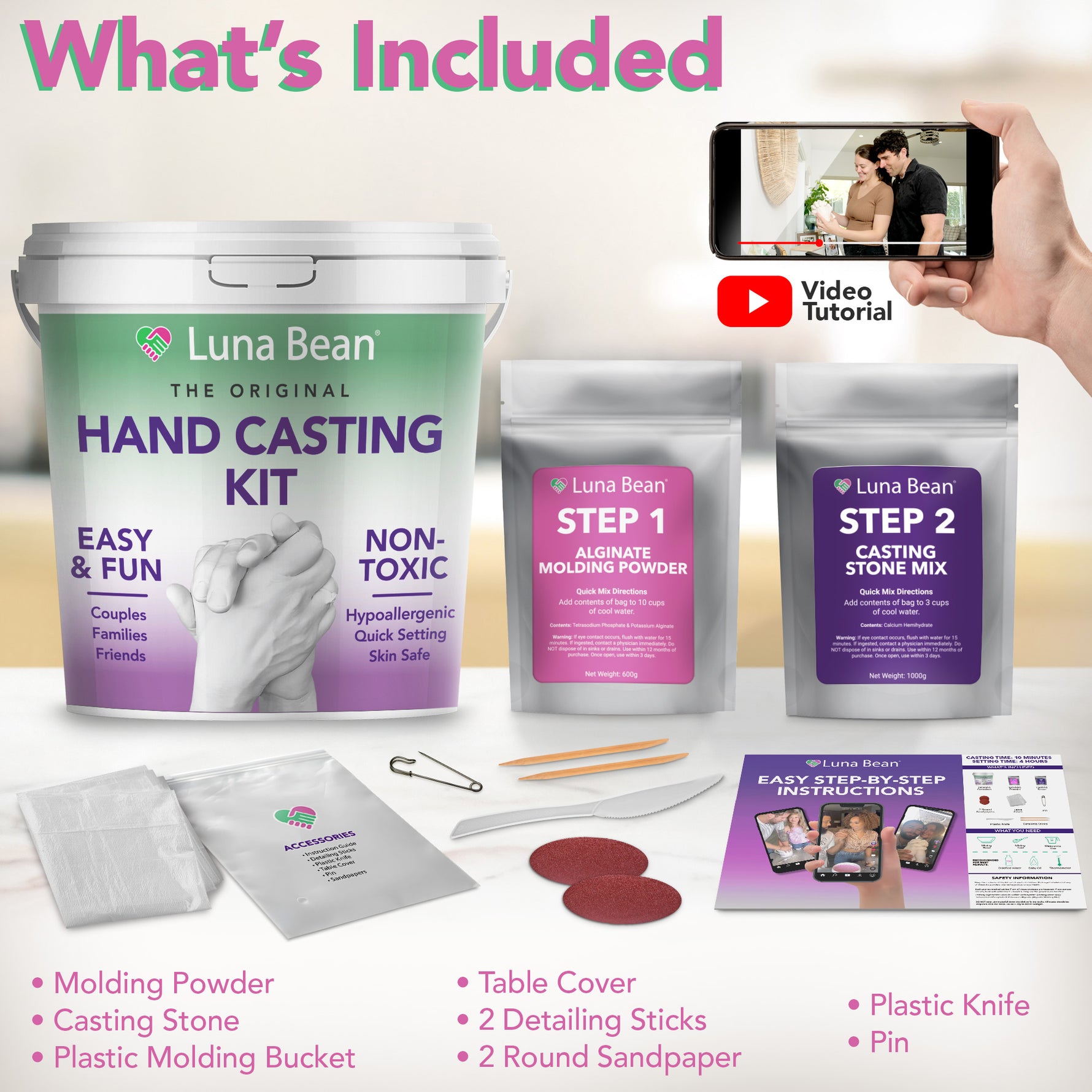 3D Casting Kit: Luna Bean Keepsake Hands 3D Casting Kit – Luna Bean ...